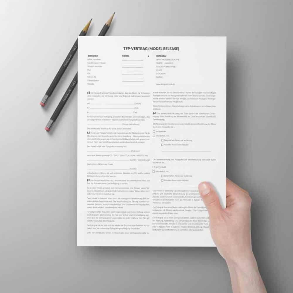 TFP Vertrag Vorlage DSGVO Model Release Muster - diefotomanufaktur - Fotostudio Winsen Fotokurs ...